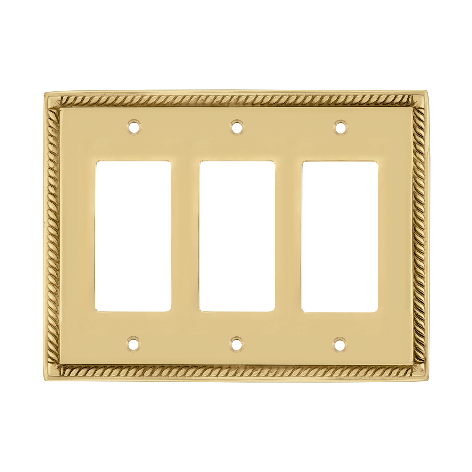 Rope Switch Plate with Triple Rocker in Unlacquered Brass – Nostalgic ...