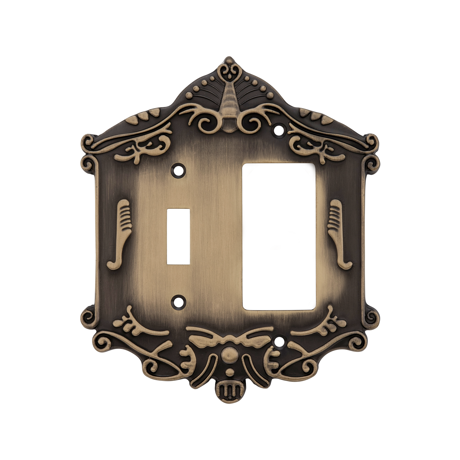 Victorian Switch Plate with Toggle and Rocker in Antique Brass ...