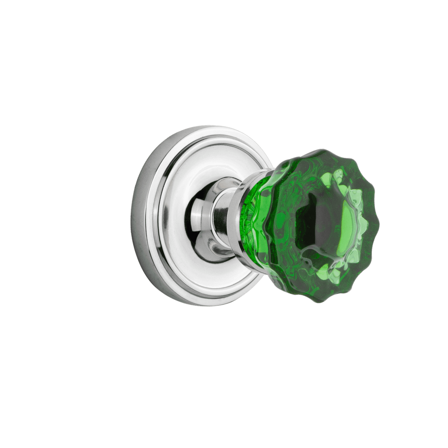 Classic Rosette with Emerald Crystal Knob in Bright Chrome – Nostalgic ...