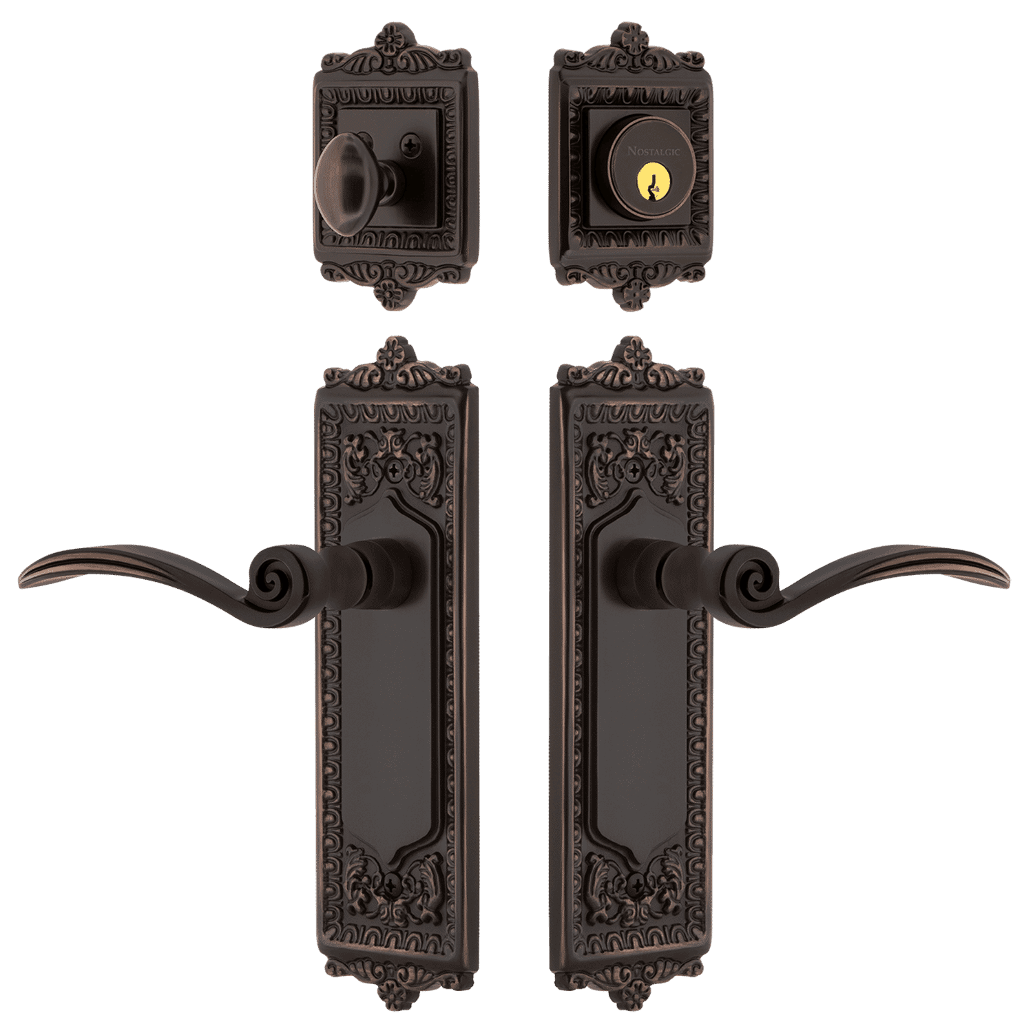 Egg & Dart Entry Set with Swan Lever in Timeless Bronze – Nostalgic ...
