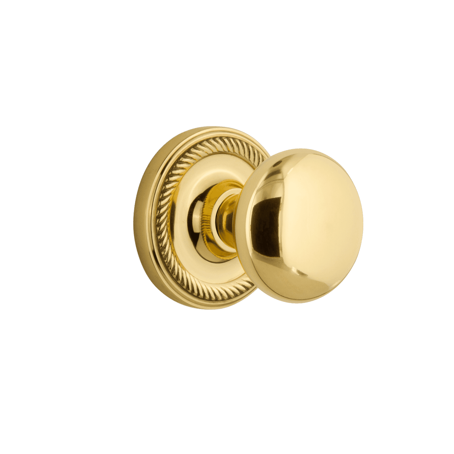 Rope Rosette with New York Knob in Polished Brass – Nostalgic Warehouse