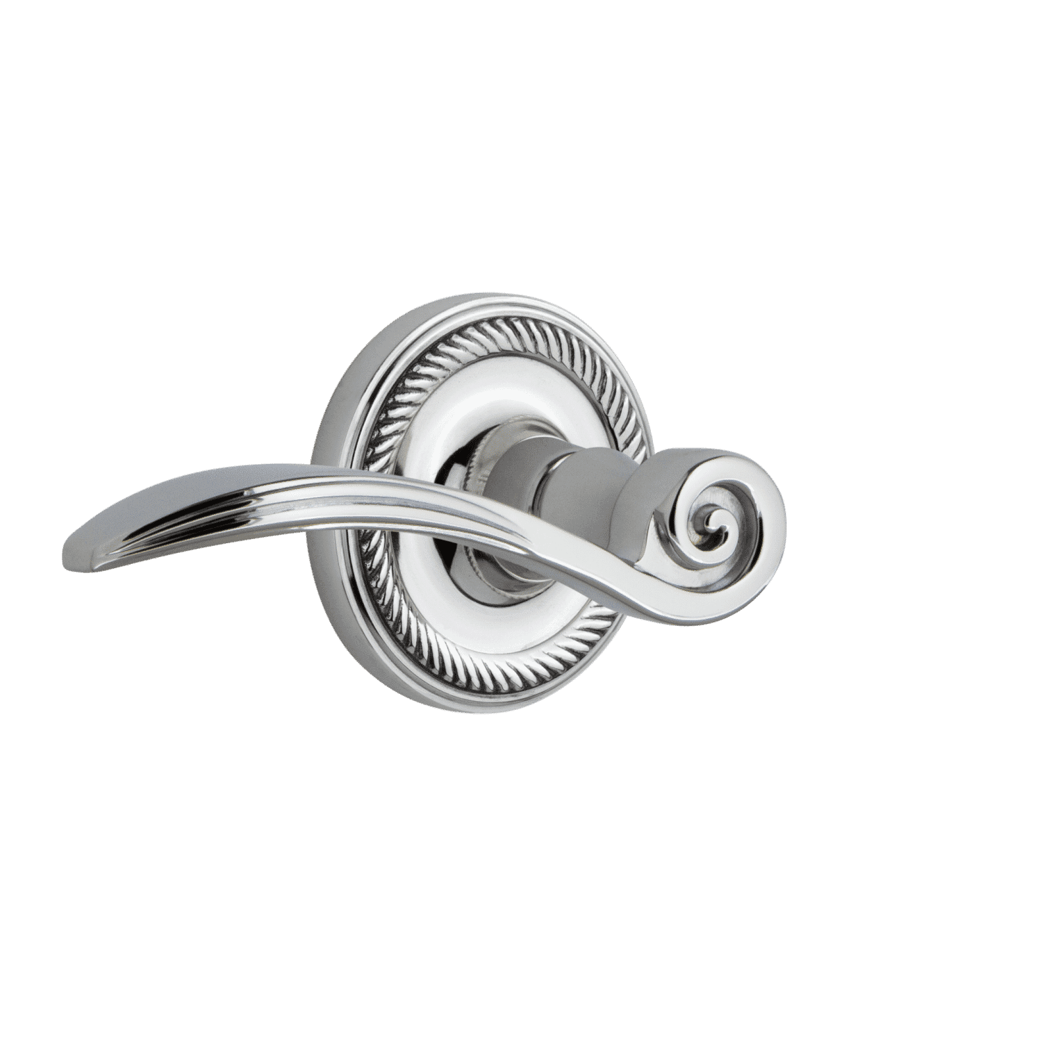 Rope Rosette with Swan Lever in Bright Chrome – Nostalgic Warehouse