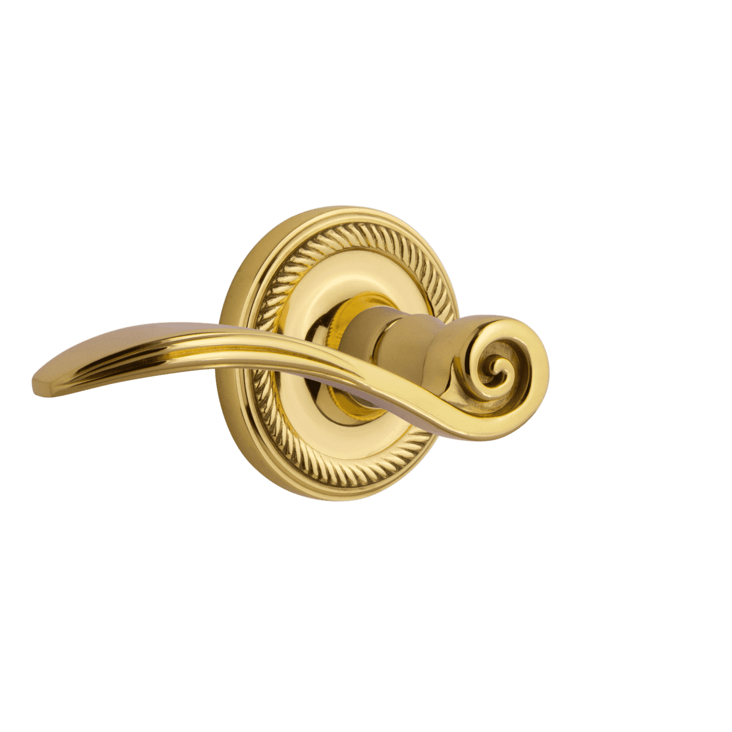Rope Rosette with Swan Lever in Polished Brass – Nostalgic Warehouse
